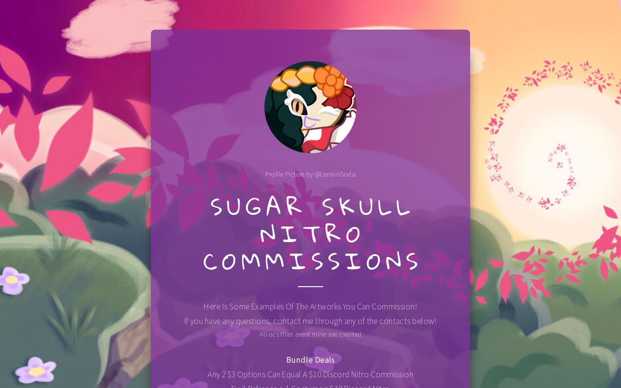 Sugar Skull Nitro Commissions